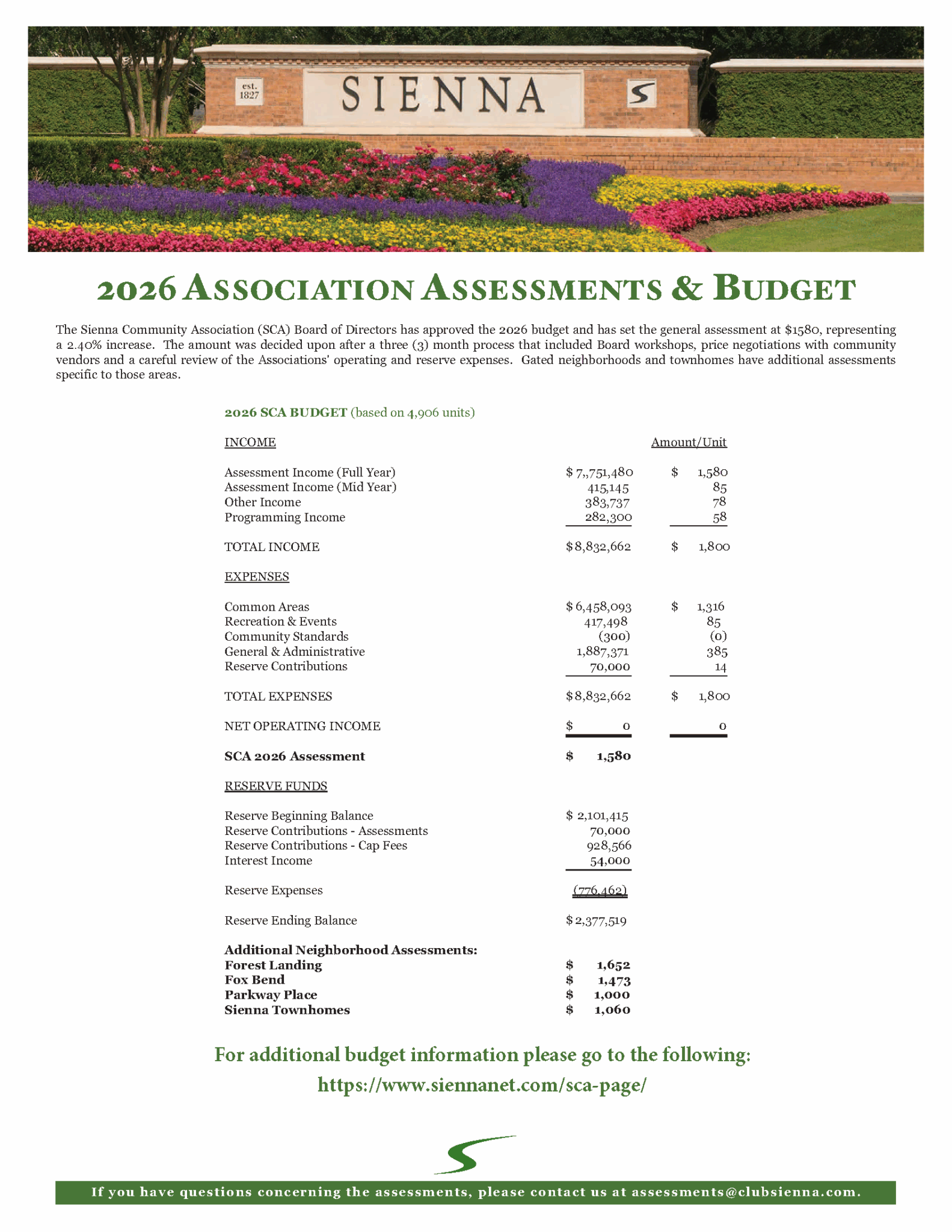 ASSESSMENTS PAGE